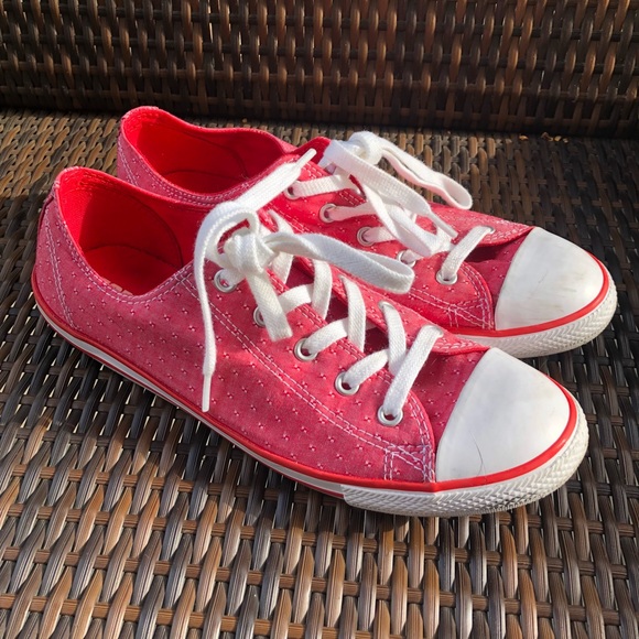 Converse | Shoes | Light Red Eyelet Converse | Poshmark